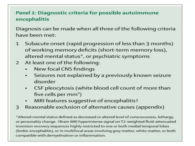 Autoimmune encephalitis current concepts | PPTX