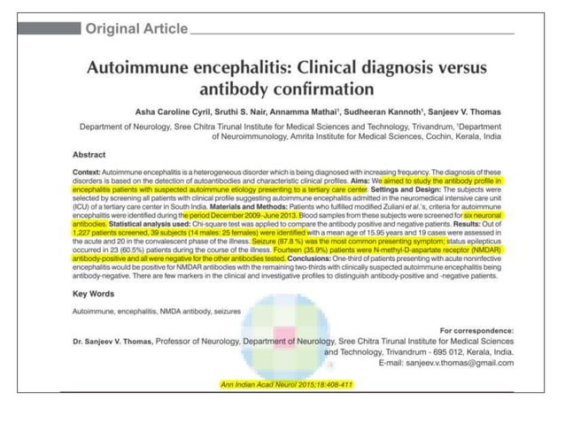 Autoimmune encephalitis current concepts | PPTX
