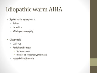Autoimmune hemolytic anemia | PPTX