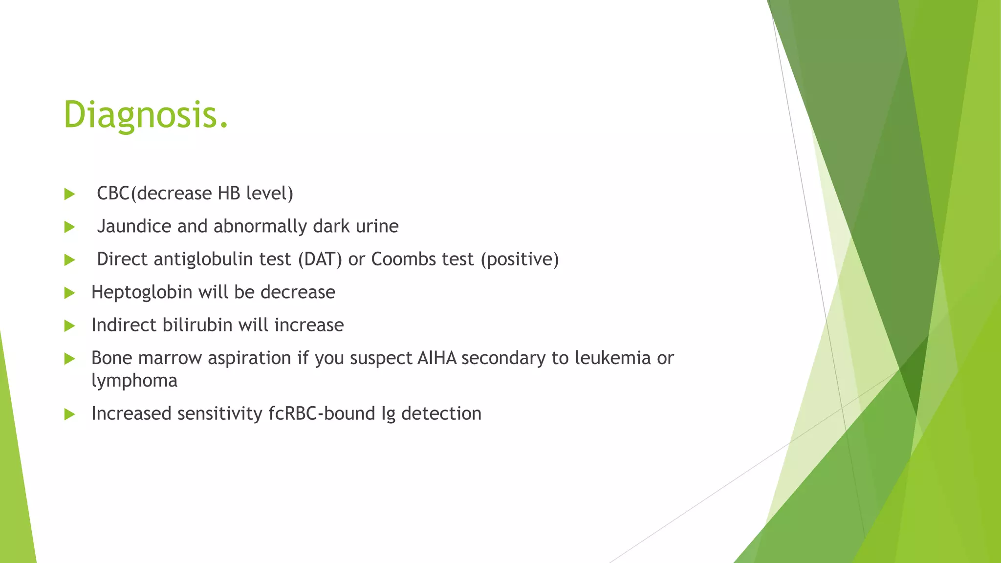 Autoimmune hemolytic anemia (aiha) | PPTX