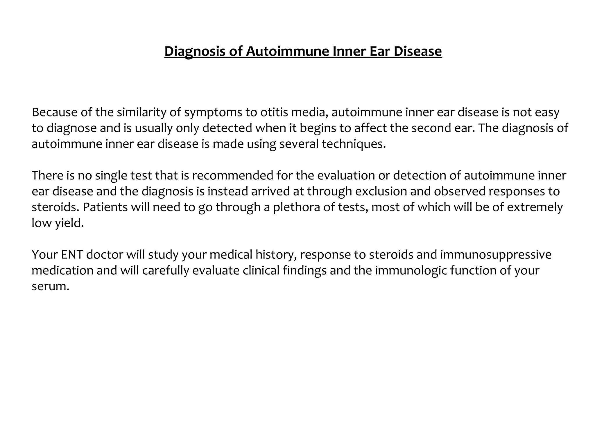 Autoimmune inner ear disease | PPT