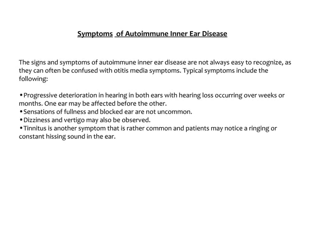 Autoimmune inner ear disease | PPT