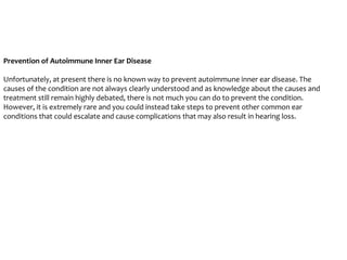 Autoimmune inner ear disease | PPT
