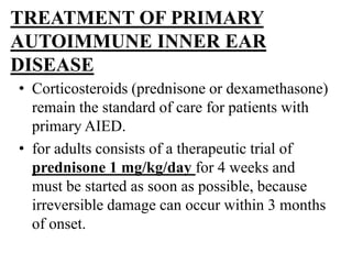 Autoimmune inner ear disease(AIED) | PPT