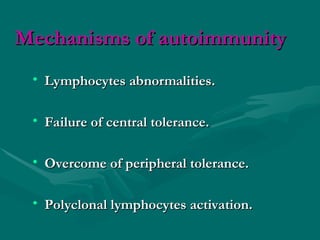 Autoimmune lecture of microbiology pptppt | PPT