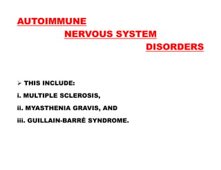 Autoimmune nervous system disorders | PDF | Brain and Nervous System ...