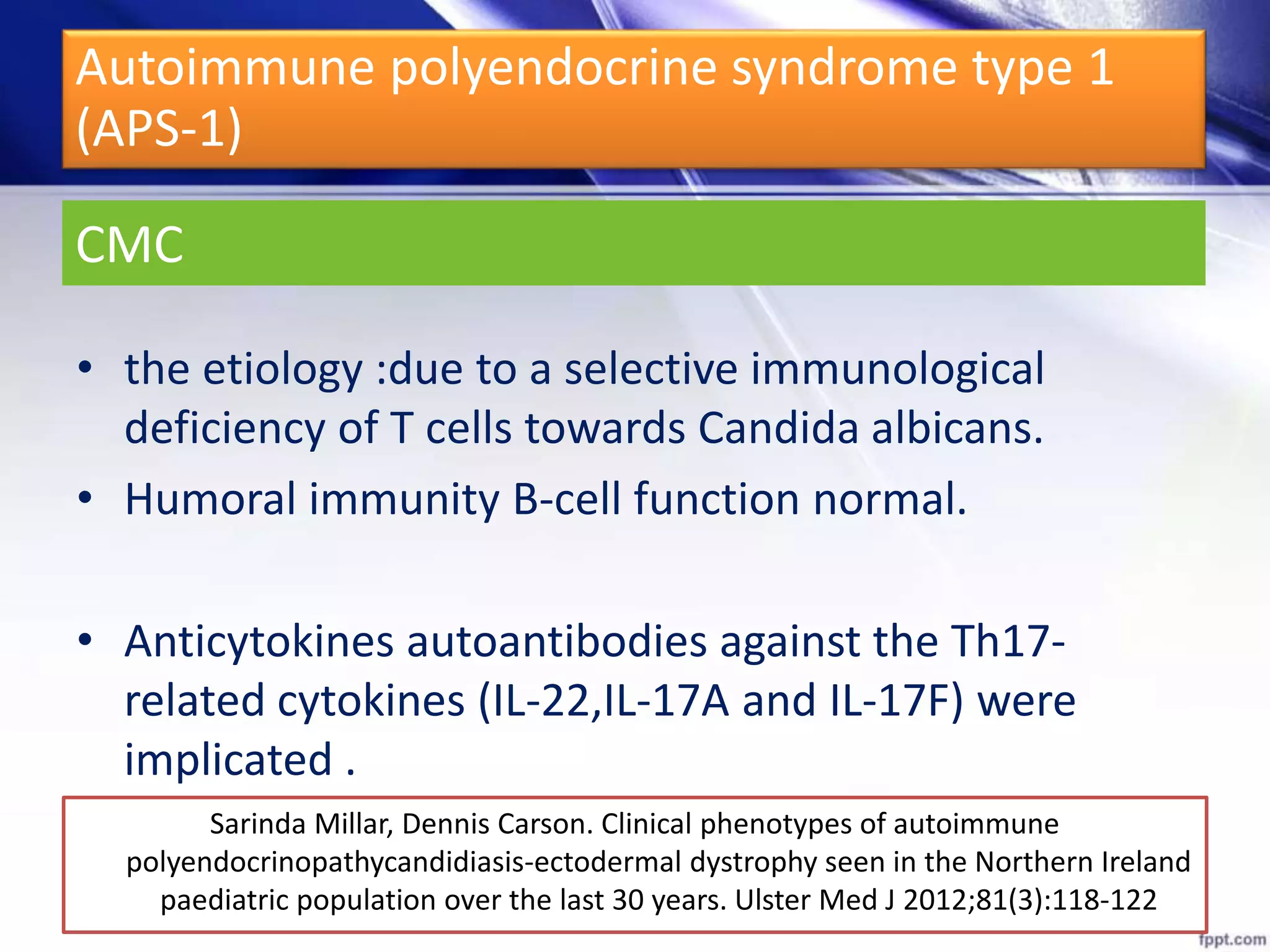 Autoimmune polyglandular syndromes | PPTX
