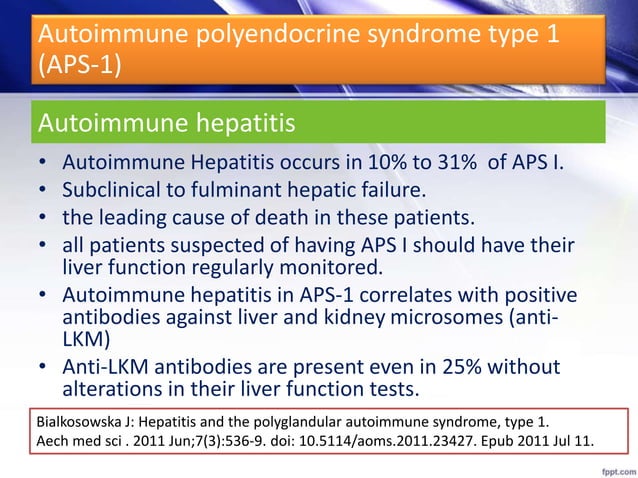 Autoimmune polyglandular syndromes | PPTX