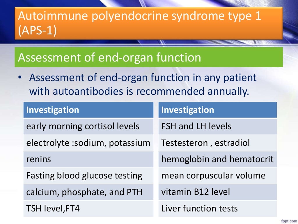 Autoimmune polyglandular syndromes