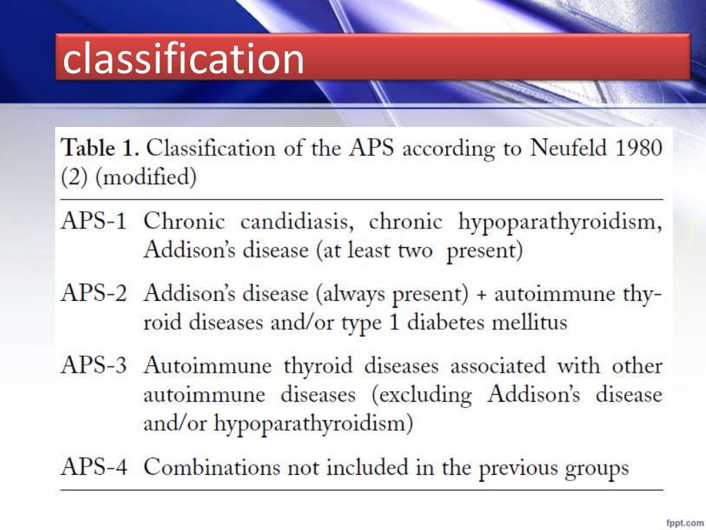 Autoimmune polyglandular syndromes