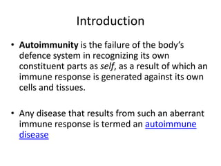 Autoimmunity | PPTX | Diseases and Conditions | Medical Health