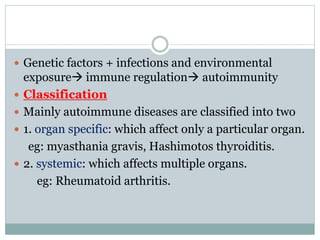 Autoimmunity and diseses | PPTX