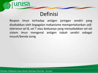 Jenis-jenis autoimun yang perlu diketahui | PPTX