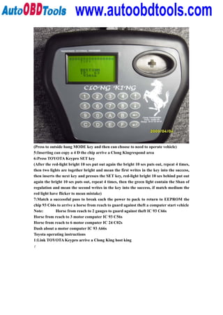 Auto key programmer ad 900 clone king user manual | PDF | Auto Type | Automotive