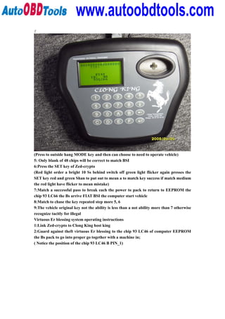 Auto key programmer ad 900 clone king user manual | PDF