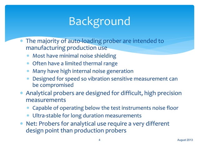 Developing a New Auto-Loading Analytical Prober | PPT