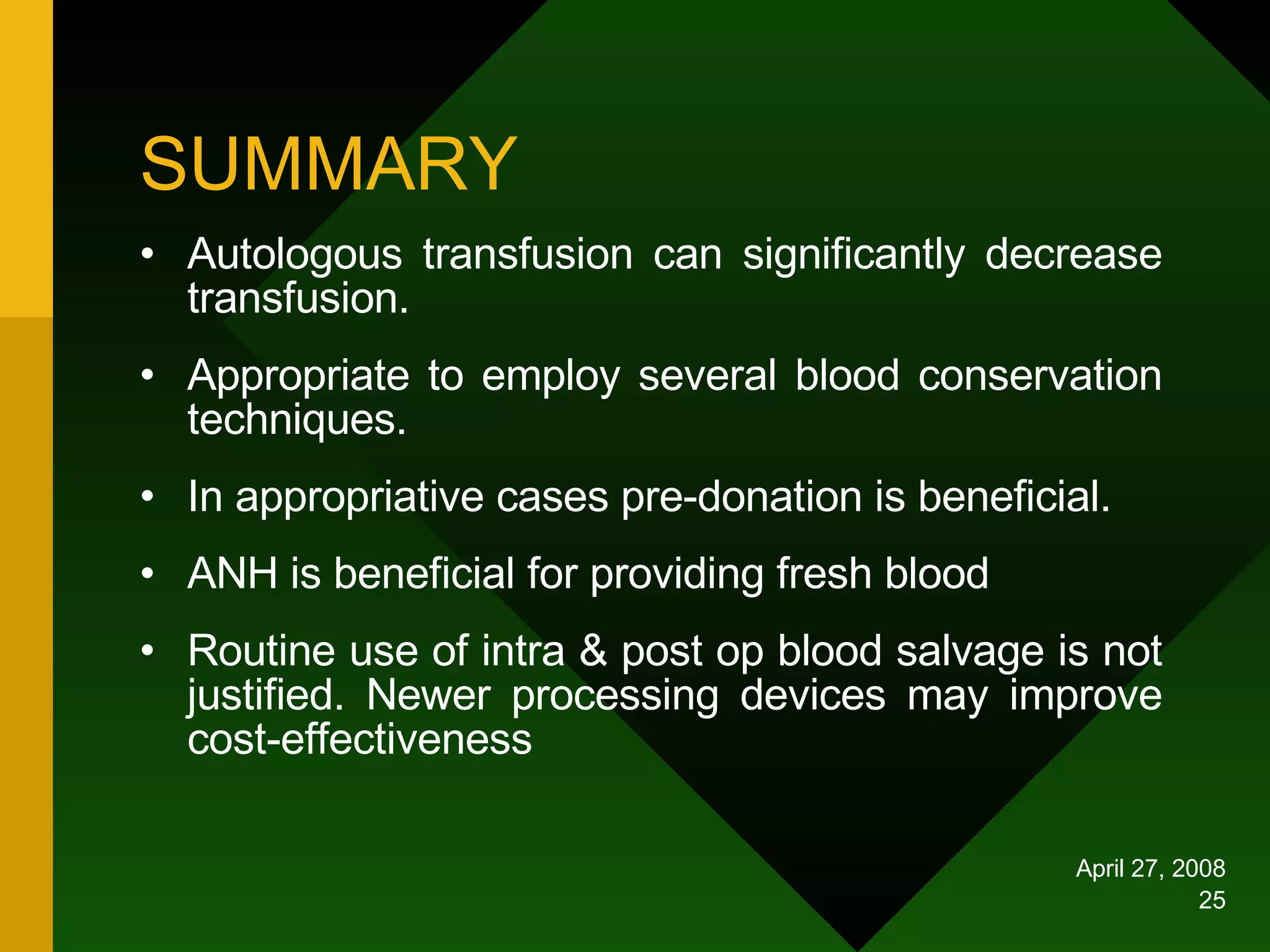 Autologous Blood Transfusion | PPT
