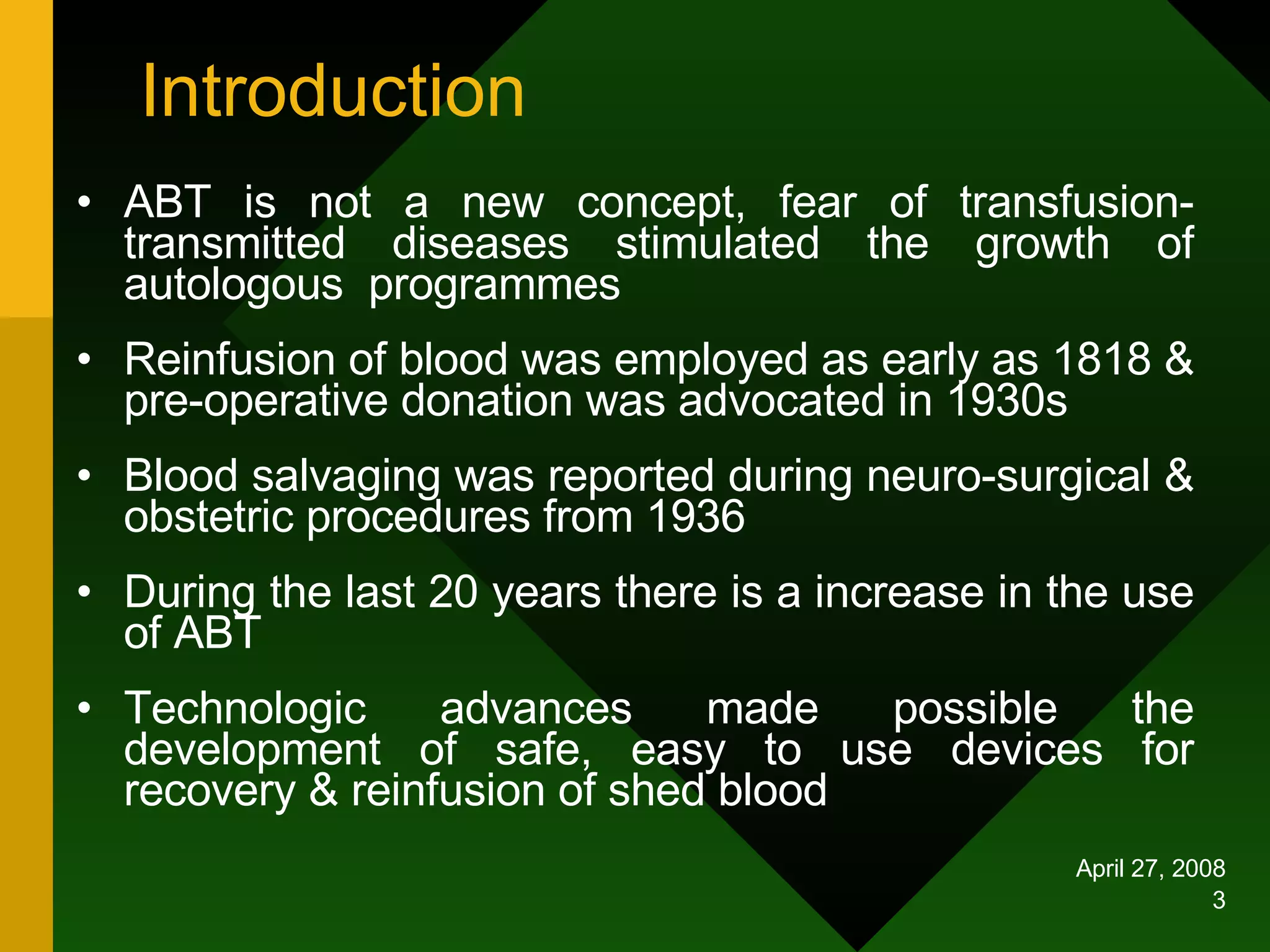 Autologous Blood Transfusion | PPT