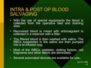 Autologous Blood Transfusion | PPT