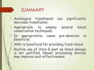 Autologous blood transfusion | PPT