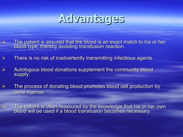 Autologous Blood Donation And Transfusion | PPT