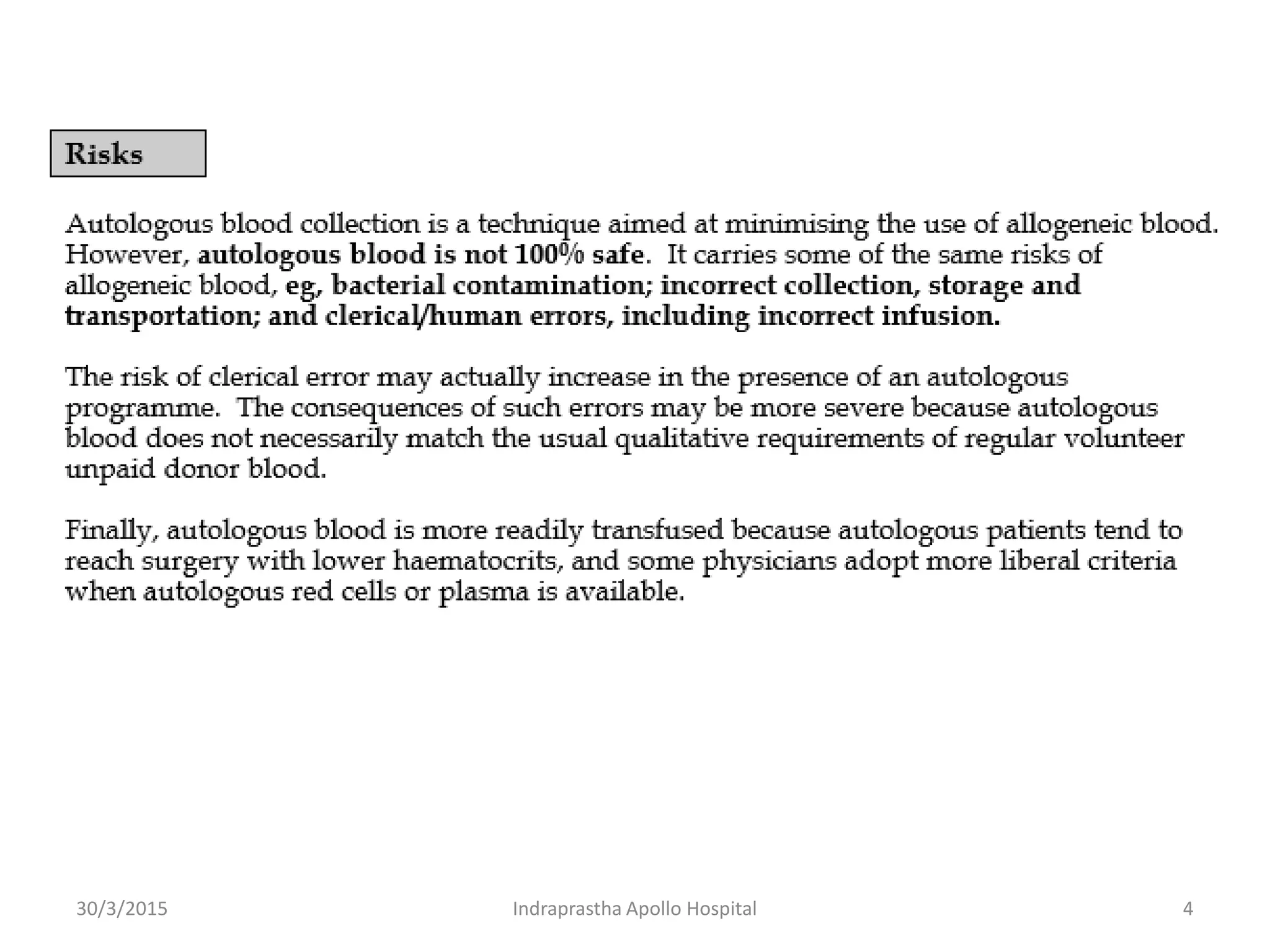 Autologous Blood Transfusion | PPTX