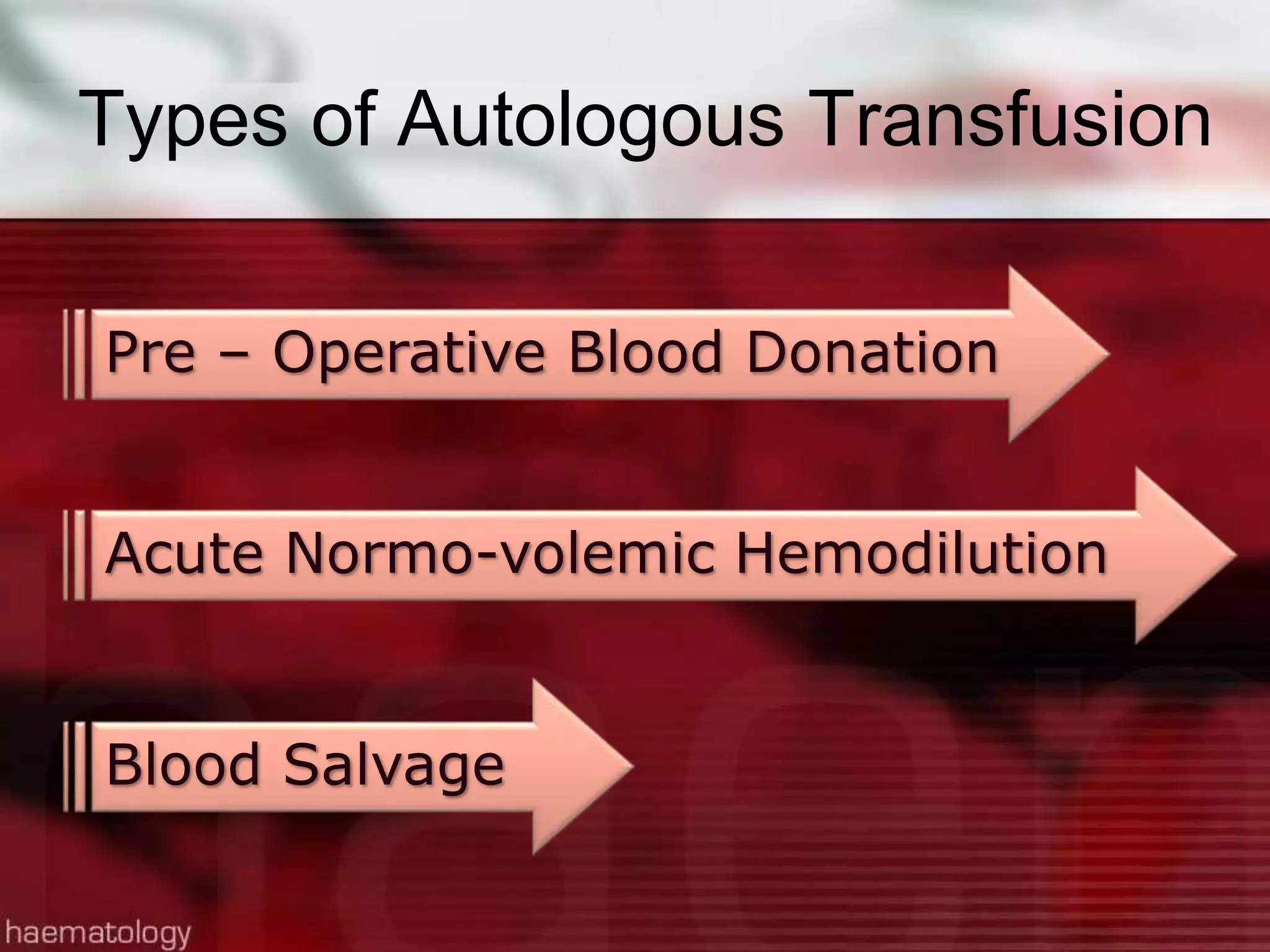 Autologous transfusion & its types | PPTX