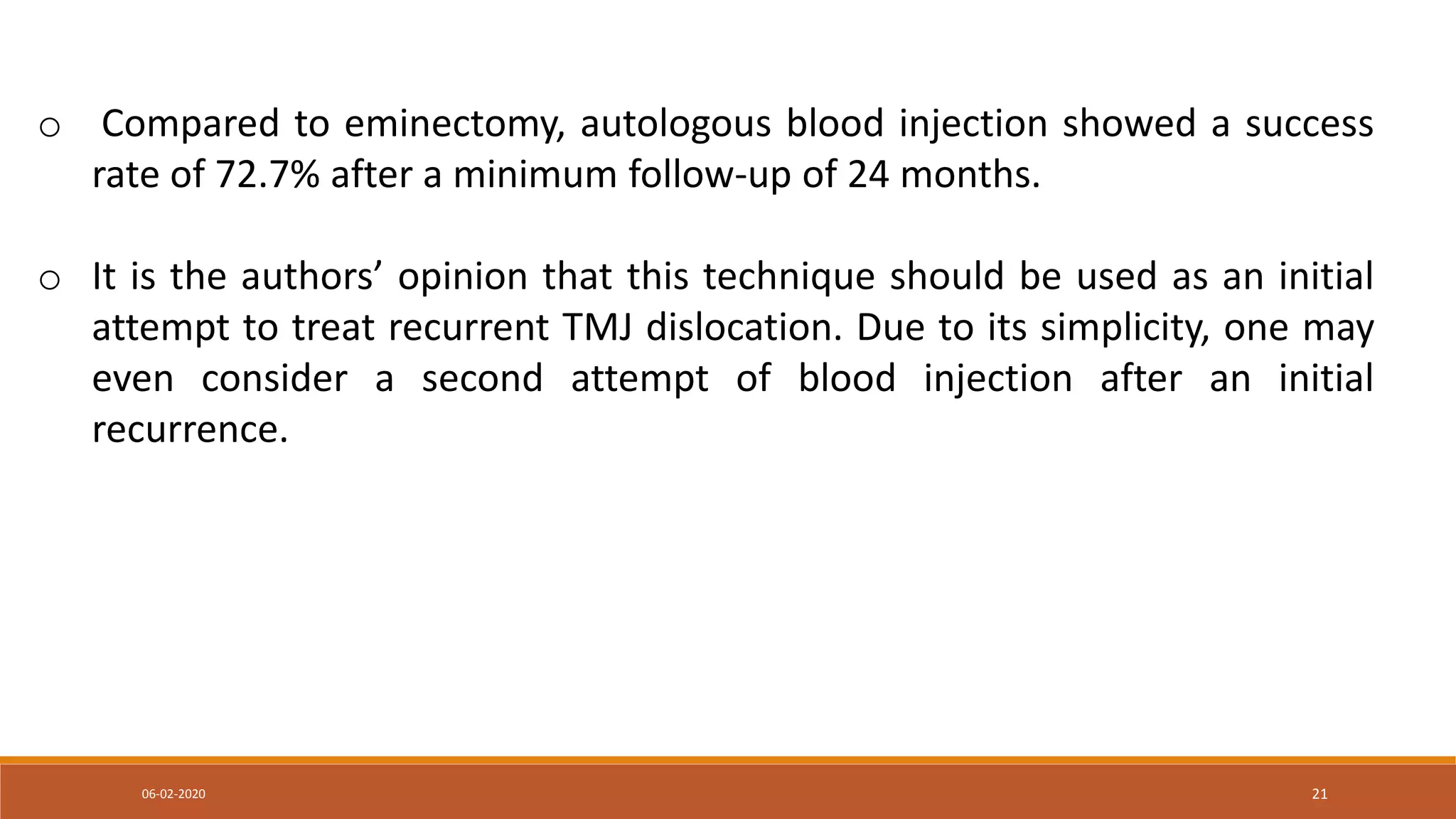 Journal Club on Autologous blood injection for the treatment of ...