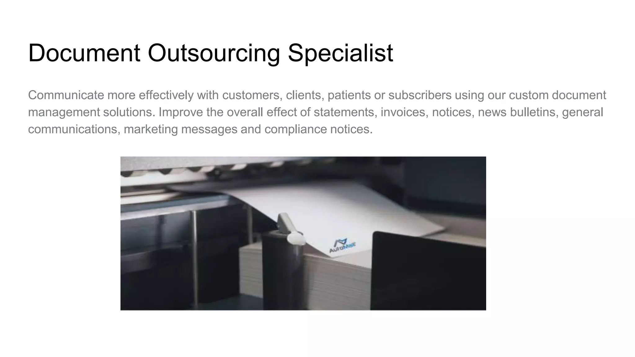 Automail - Outsource Mail Company | PPT