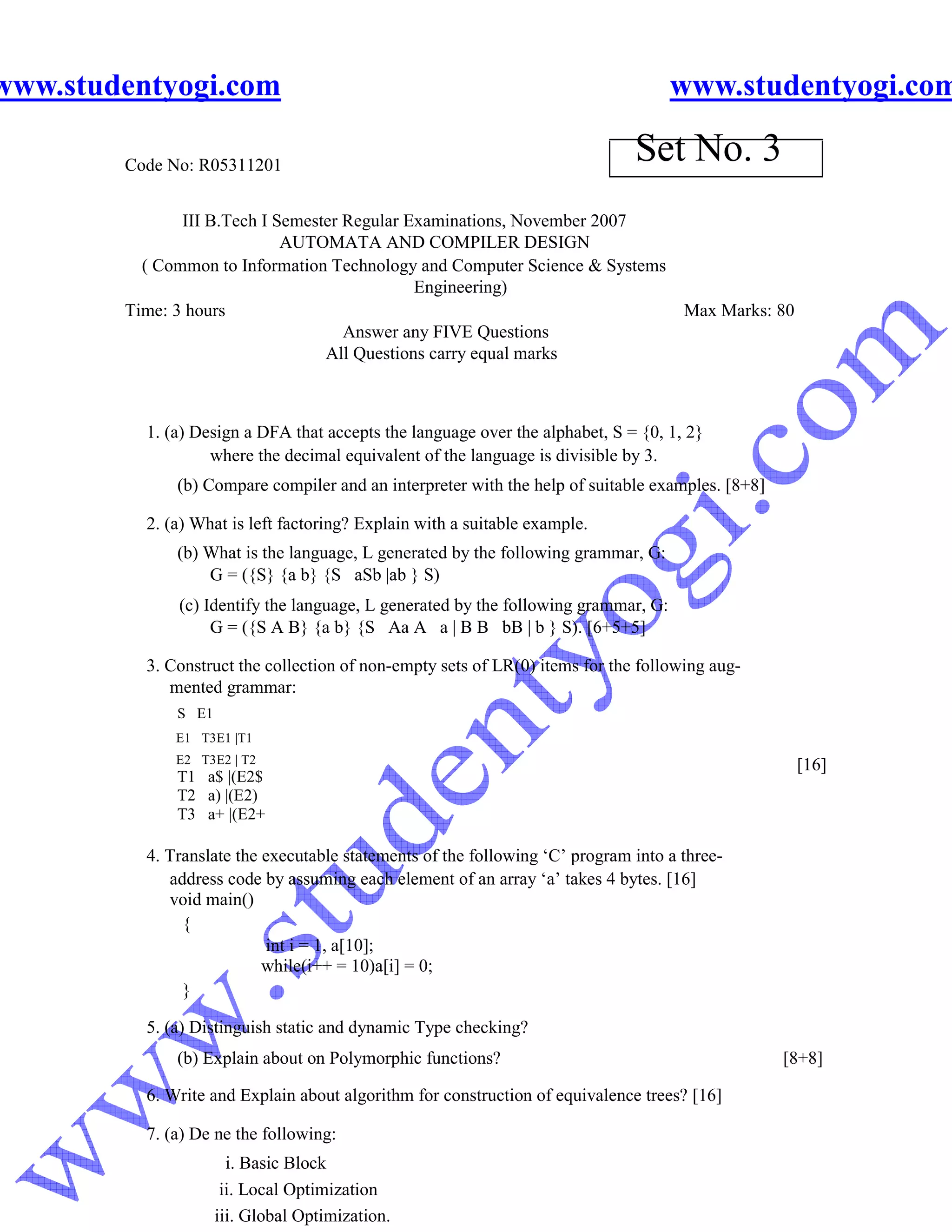 Automata And Compiler Design | PDF | Programming Languages | Computing