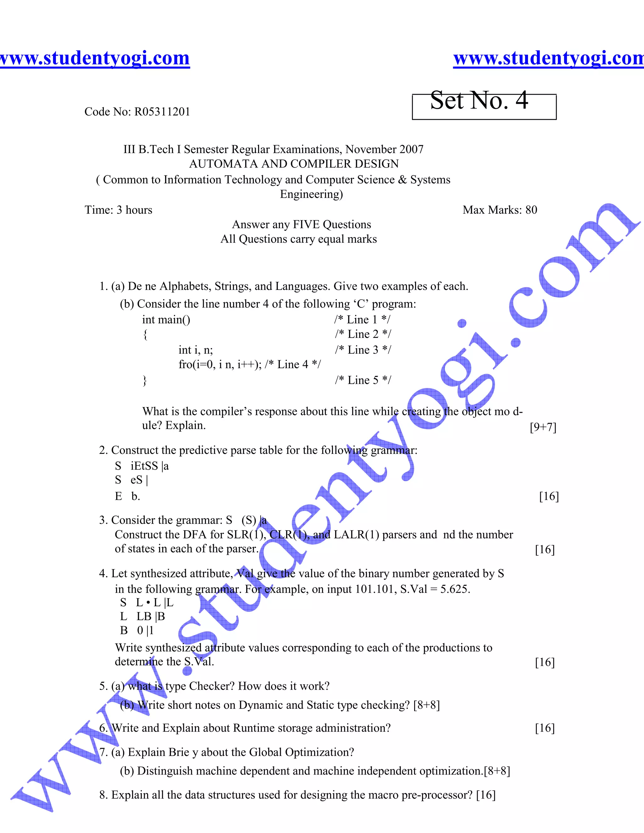 Automata And Compiler Design | PDF | Programming Languages | Computing