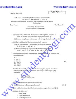 Automata And Compiler Design | PDF | Programming Languages | Computing