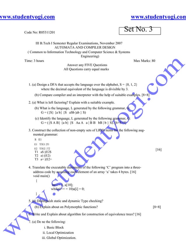 Automata And Compiler Design | PDF | Programming Languages | Computing