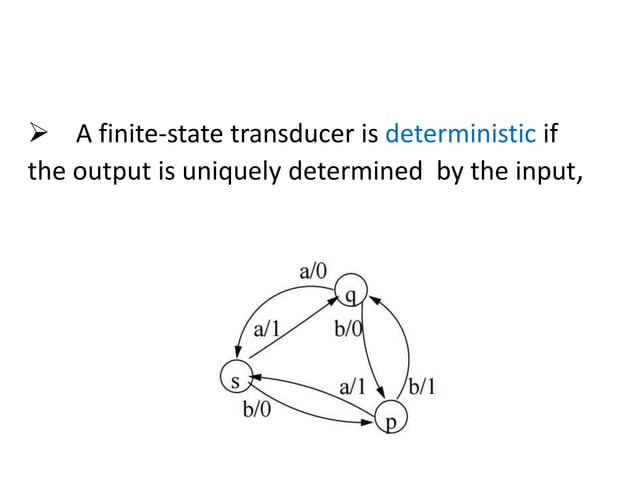 Finite state Transducers and mealy Machine | PPT