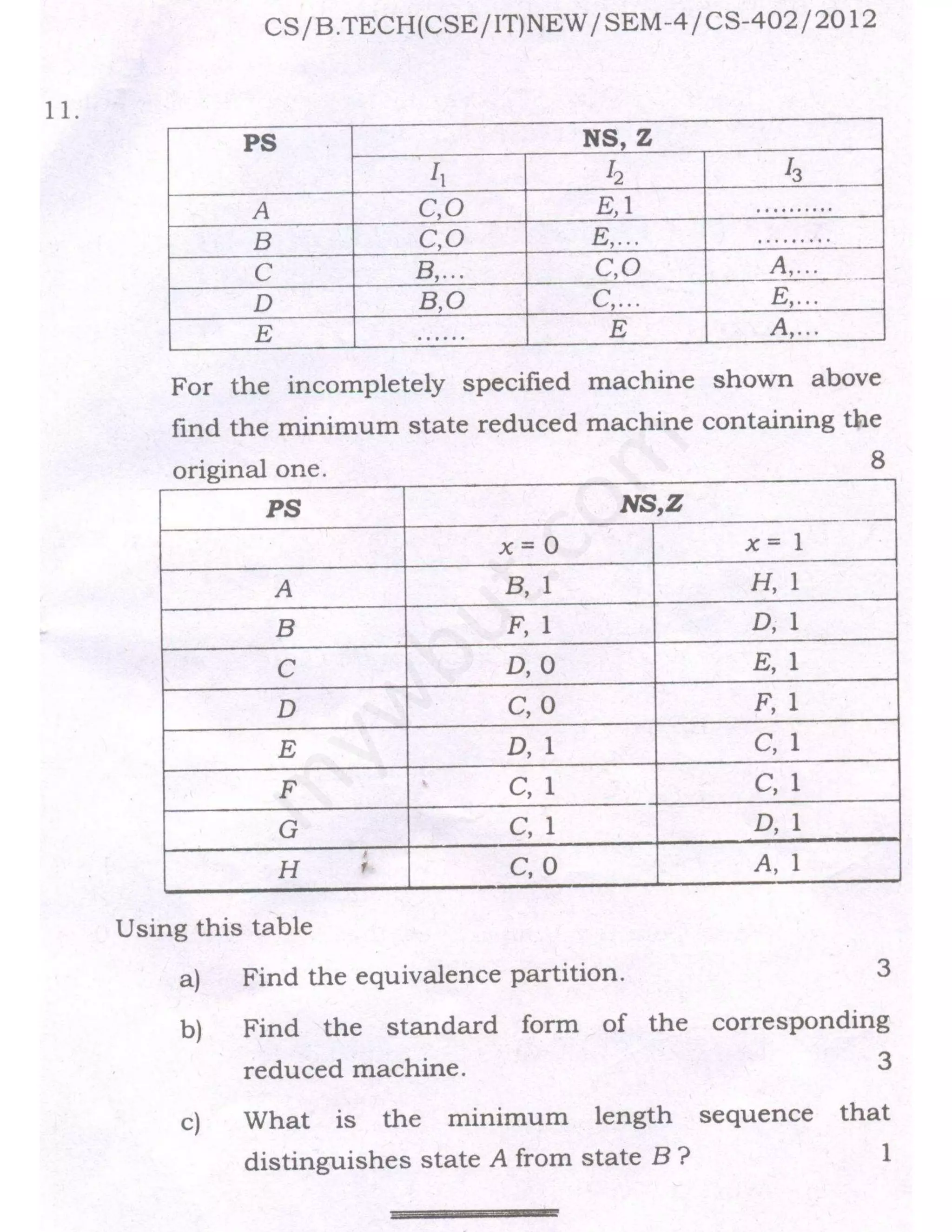 Automata Question paper 2012 & Answers | PDF