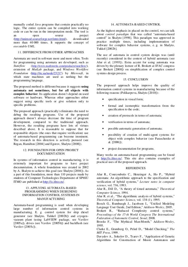 Automata based programming