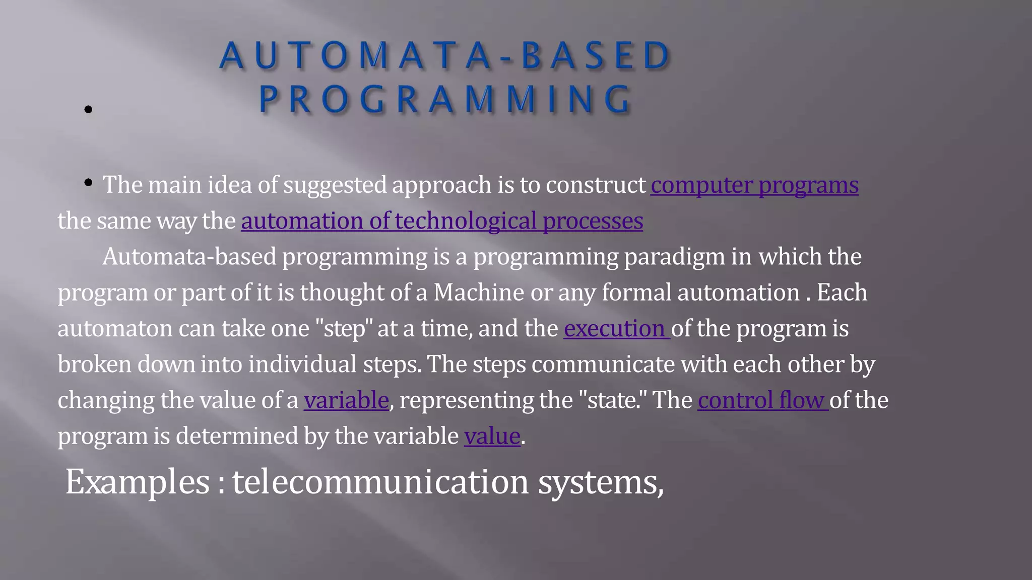 Automata Based Programming Ppt 2070