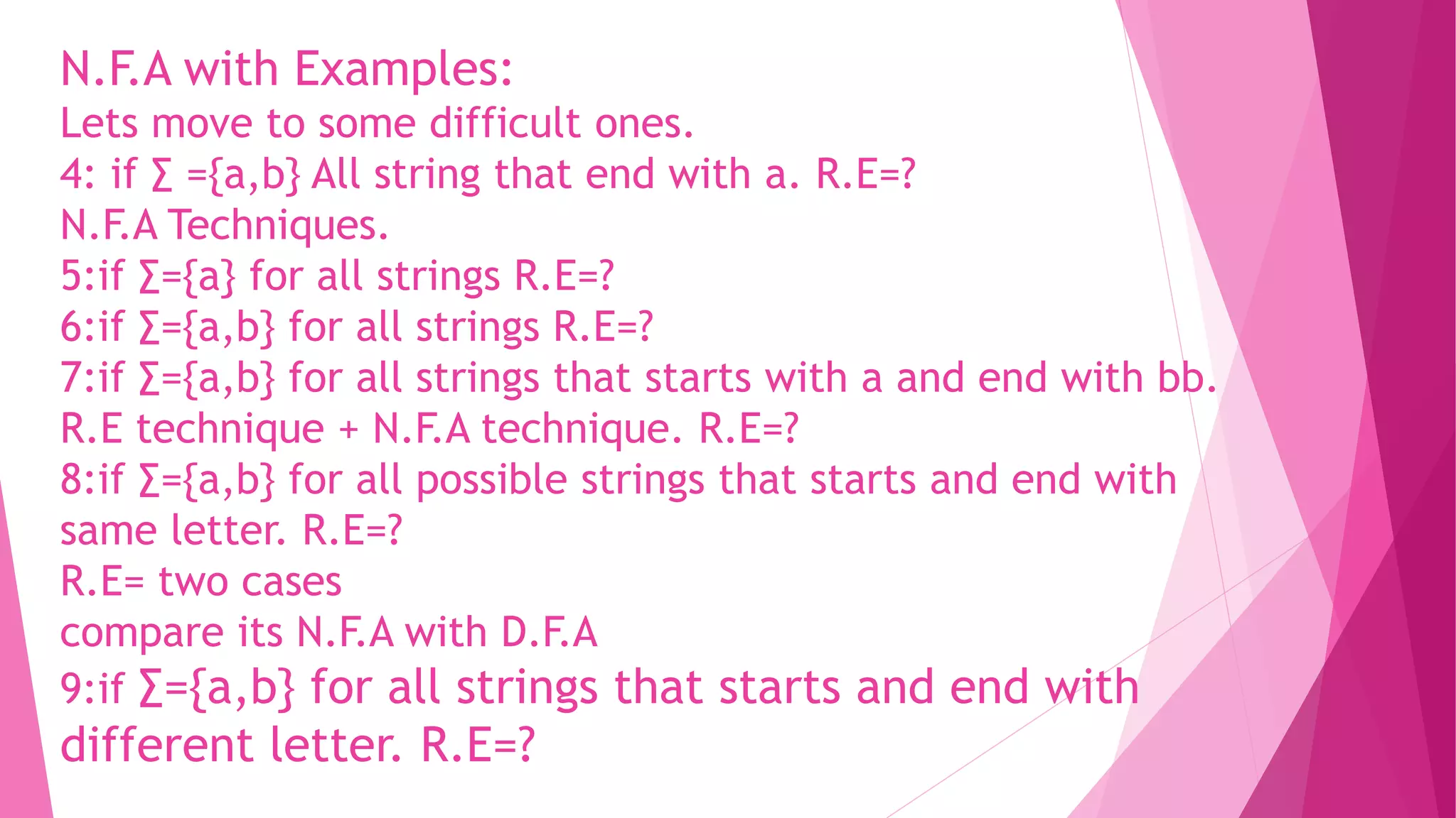 Nfa Non Deterministic Finite Automata By Mudasir Khushik Pptx
