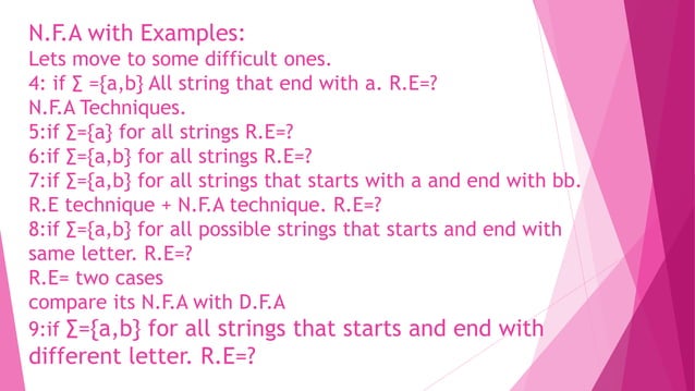 NFA Non Deterministic Finite Automata by Mudasir khushik | PPTX