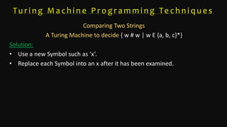Automata presentation turing machine programming techniques | PPTX