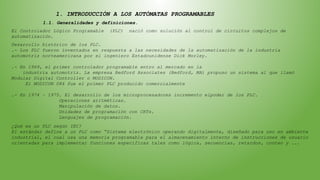 AUTOMATAS PROGRAMABLES DE PLC CON EXPLICACIONES DE OPERACION | PPTX