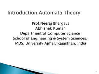 THEORY OF COMPUTATION SERIES LECTURES | PPT