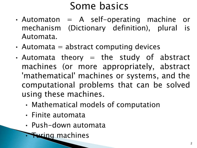 THEORY OF COMPUTATION SERIES LECTURES | PPT