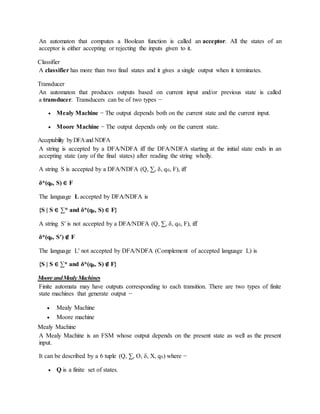 Automata theory introduction | PDF