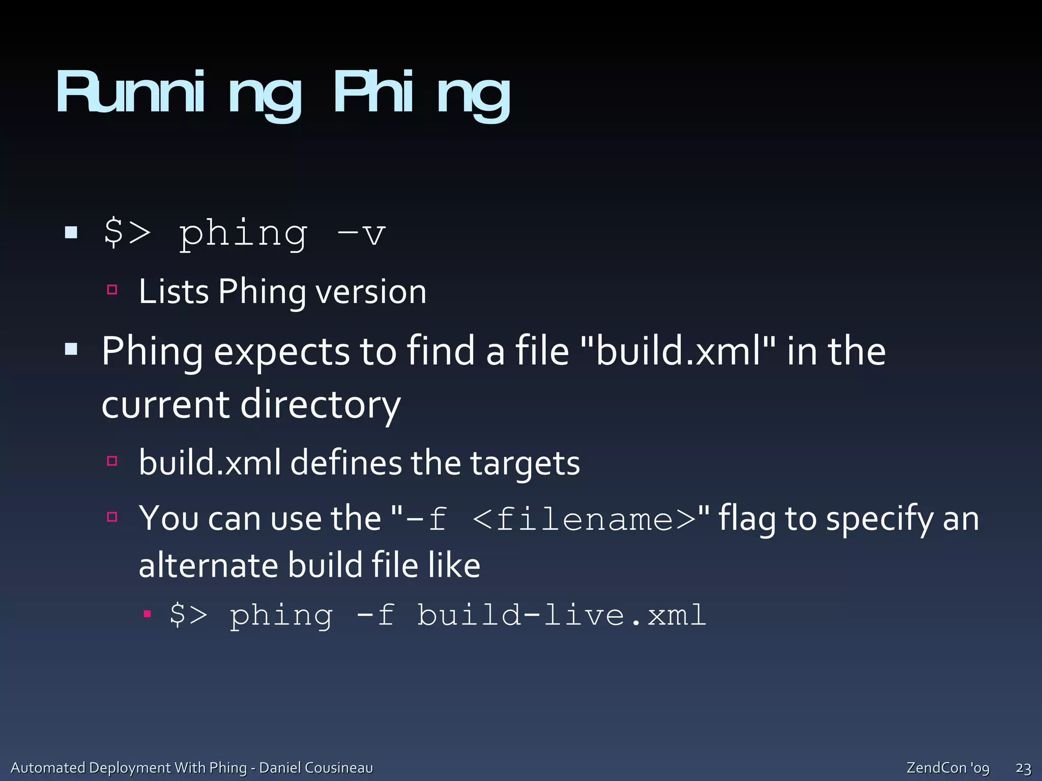 Automated Deployment With Phing | PPT