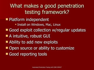 Automated Penetration Testing With Core Impact | PPT