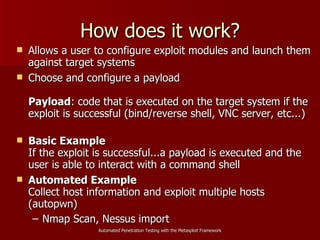 Automated Penetration Testing With The Metasploit Framework | PPT