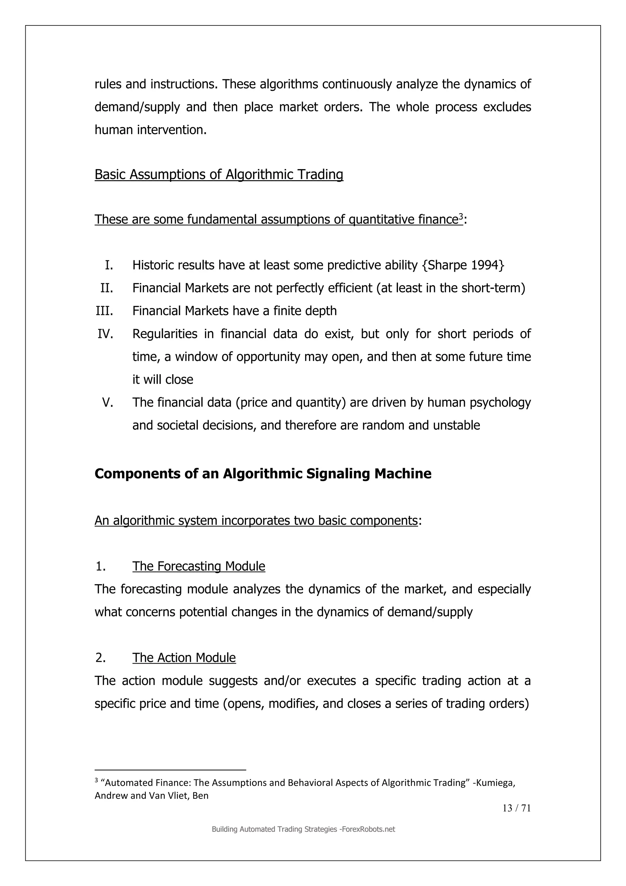 Building Automated Trading Strategies for Trading the Global Financial Markets | PDF