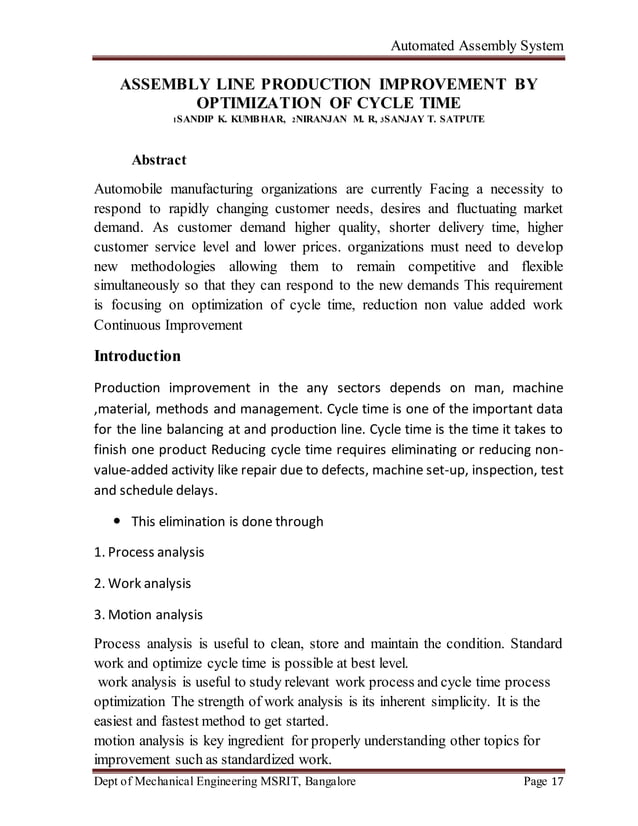 Automated assembly systems | DOCX