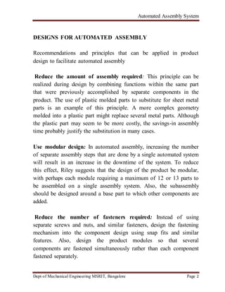 Automated assembly systems | DOCX